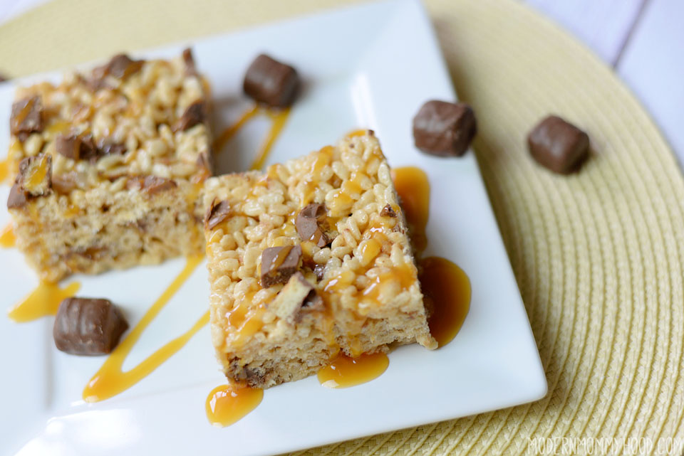 Double Caramel TWIX Rice Krispie Treats - Modernly Morgan